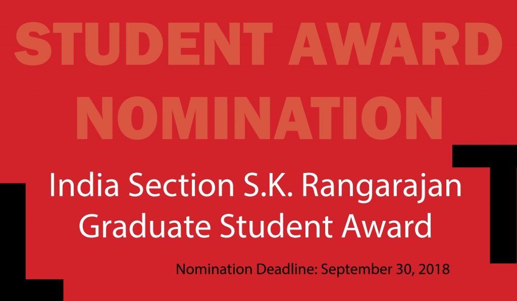 India Section S.K. Rangarajan Graduate Student Award Nomination - ECS