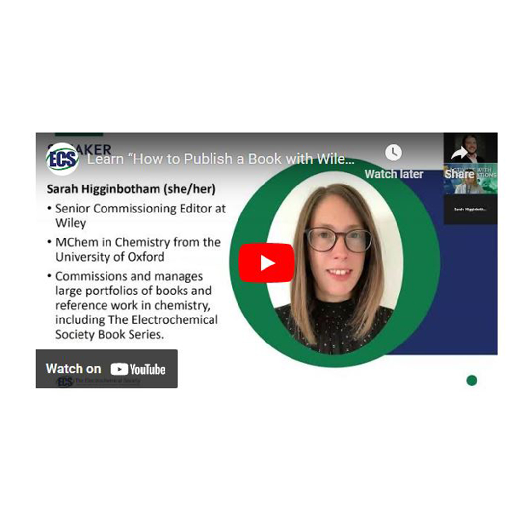 “How to Publish a Book with Wiley and ECS” Recording Now Available - ECS